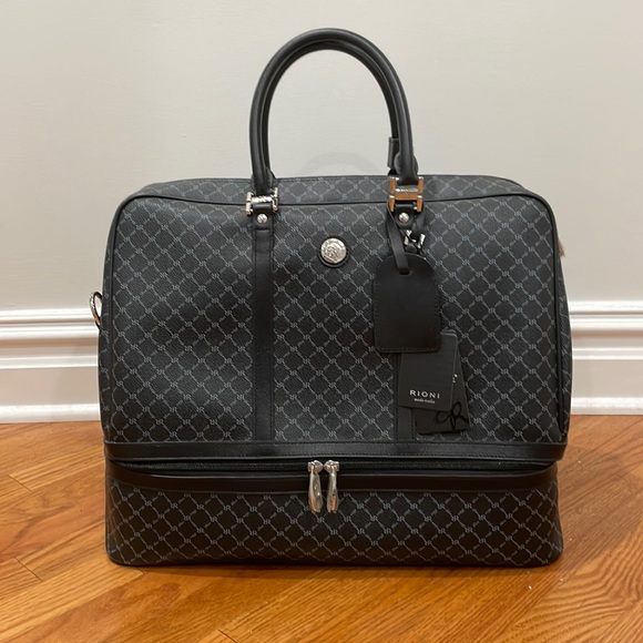 Rioni | Bags | Rioni Signature Black Duffel Dome Traveler Nwt Stb205 ...